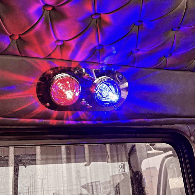 Peterbilt Kenworth Above Door Dome Light Bracket with 2 Watermelon Light Holes 75 Chrome Shop